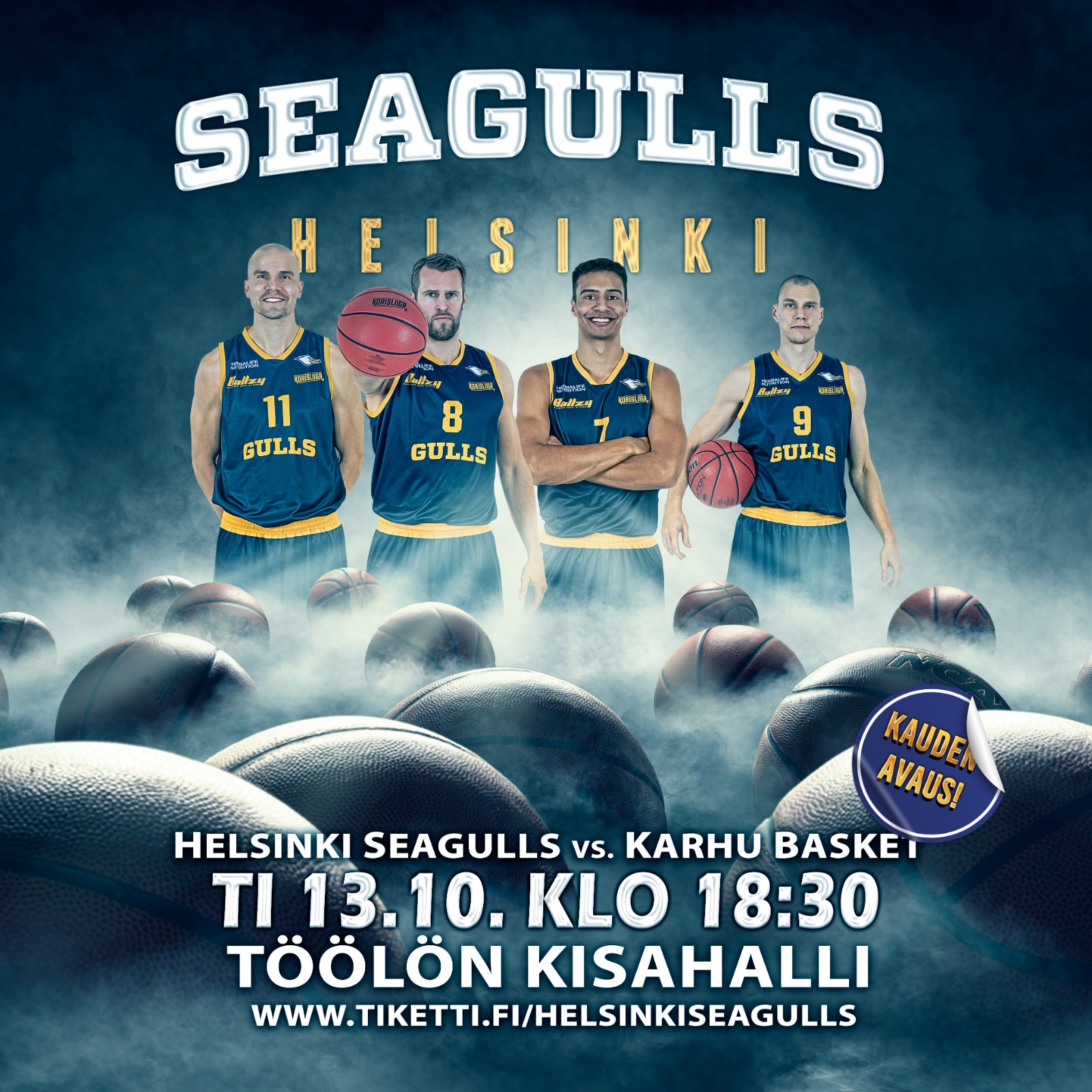 Otteluennakko 13.10. Gulls vs Karhu Basket – Helsinki Seagulls